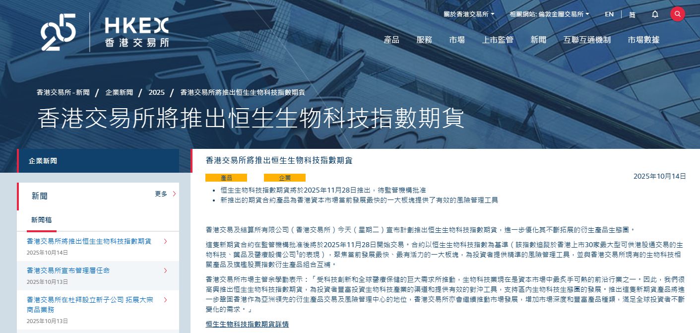 又有重磅指數期貨來了！恒生生物科技指數期貨即將上市！費率最低檔的恒生生物科技ETF(513280)年内份額大增24%！指數期貨推出意味著什麼？
